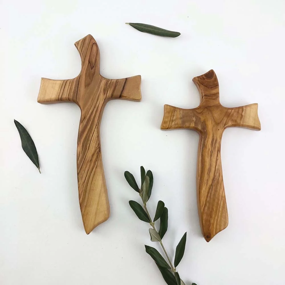 Holy Land Olive Wood Wavy Cross
