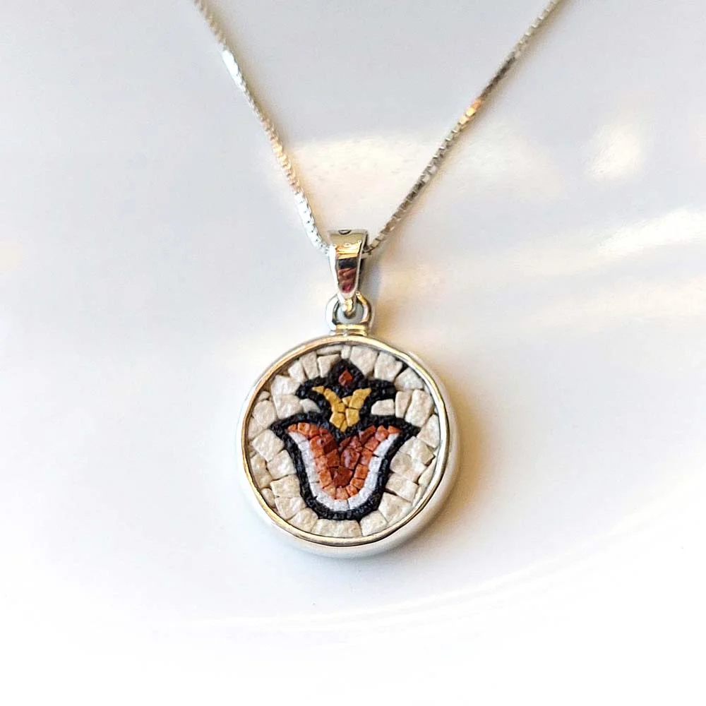 Micro Mosaic Flower Necklace