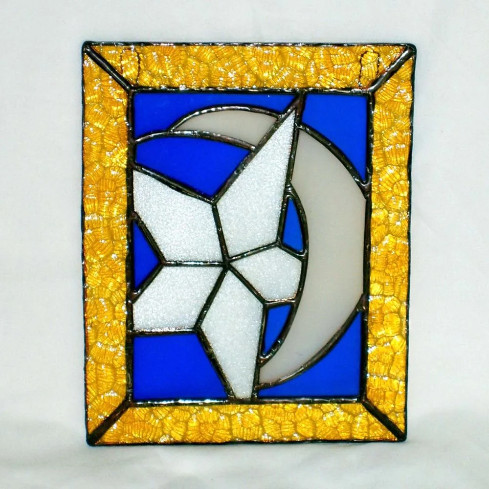 Star And Moon Frame Stained Glass